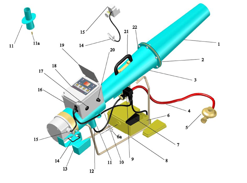 Pièces détachées canon à gaz électronique Bazooka