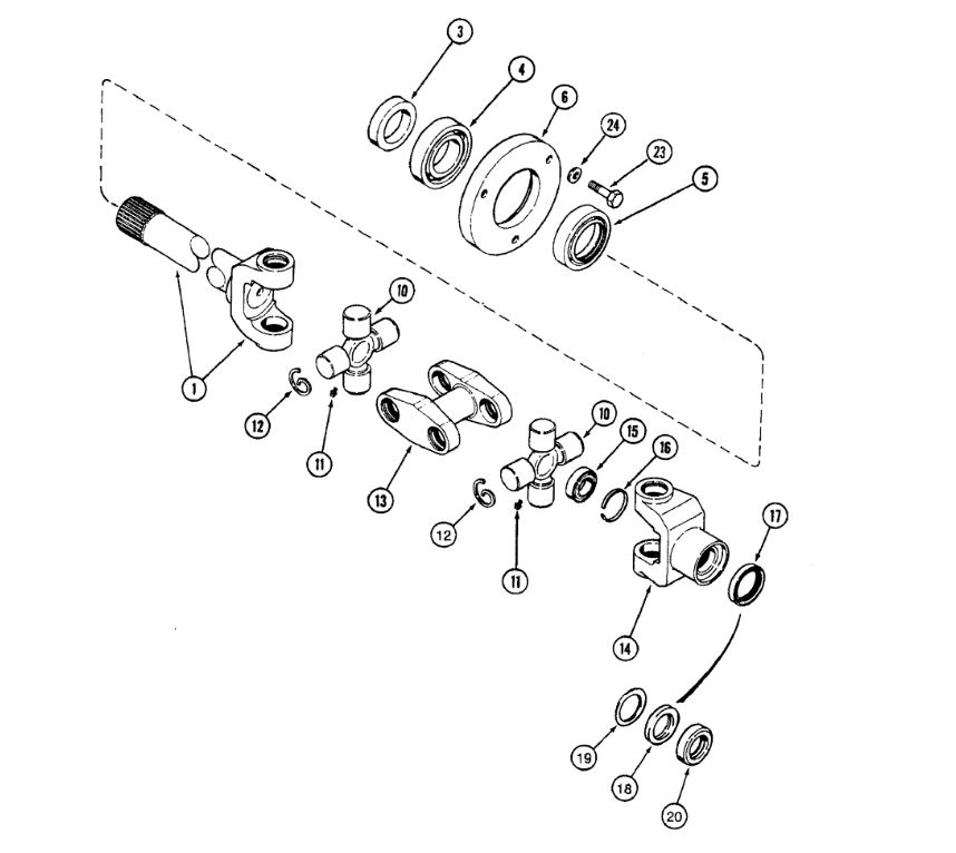 Kit joints pont avant DANA CASE IH 193075A3