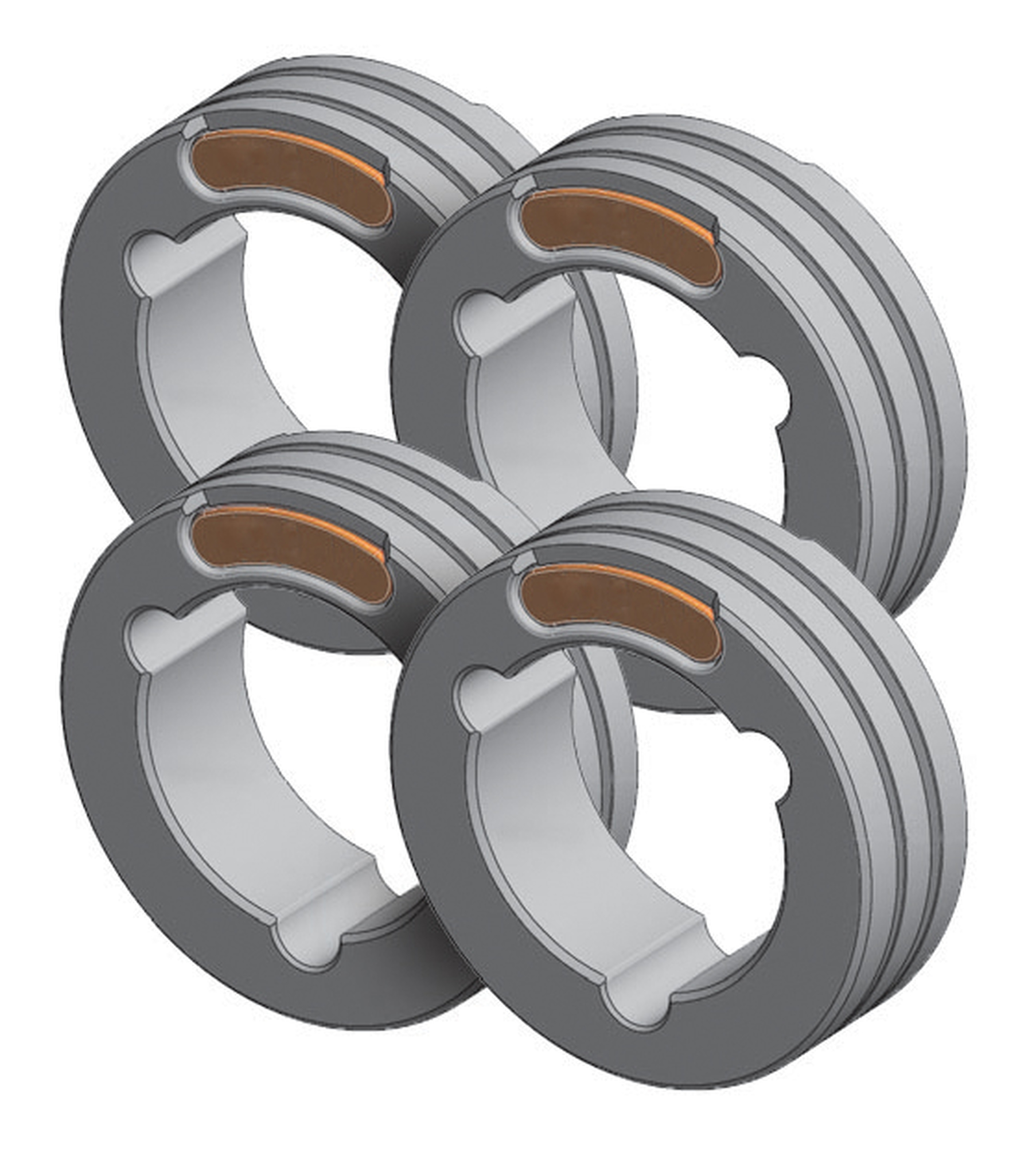 Lot de 4 galets TWIN type F pour fil acier Ø 1,2/1,6 mm (Orange/Jaune ...