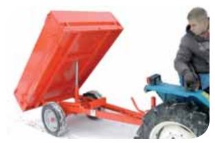 Remorque 1T avec bennage hydraulique pour micro tracteur