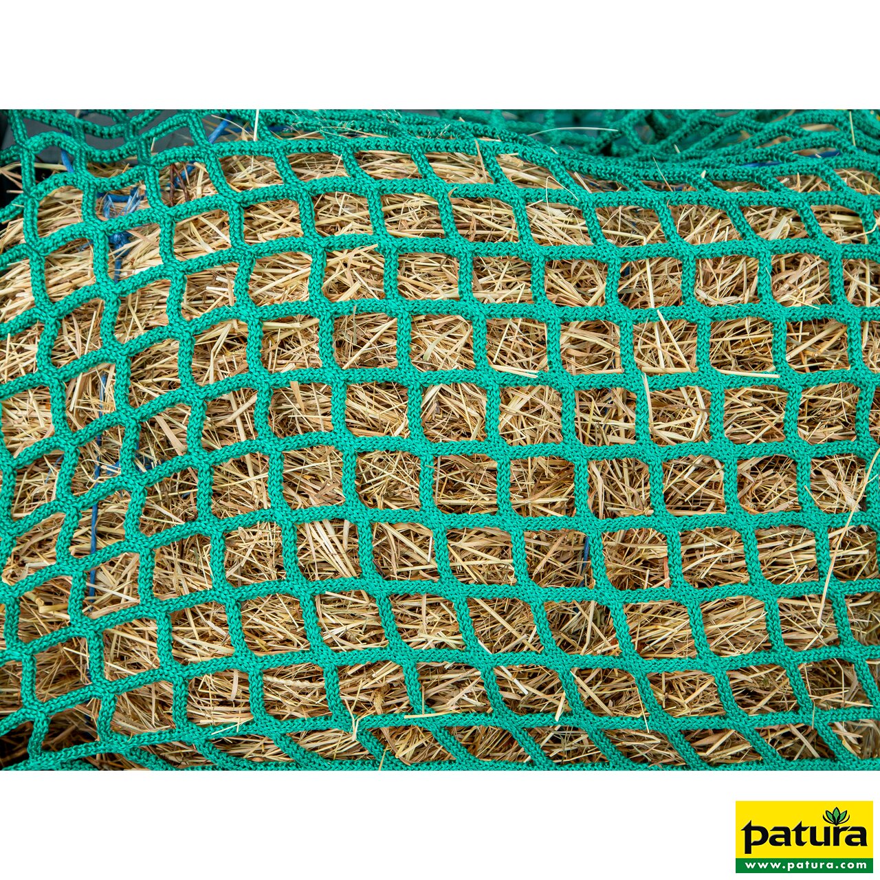 Filet à foin pour chevaux 2,80x2,80m complet avec corde élastique et ...