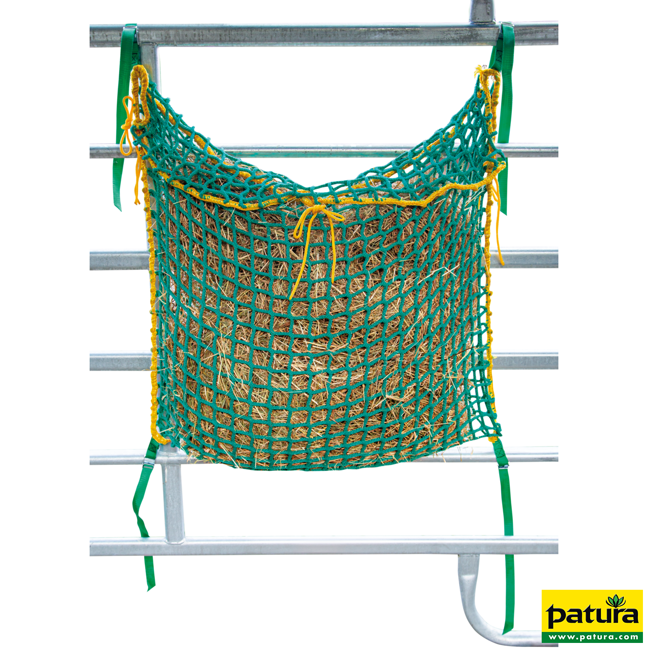 Filet à foin rectangulaire 1,0m x 0,9 m maillage 4,5 cm, sangles de ...