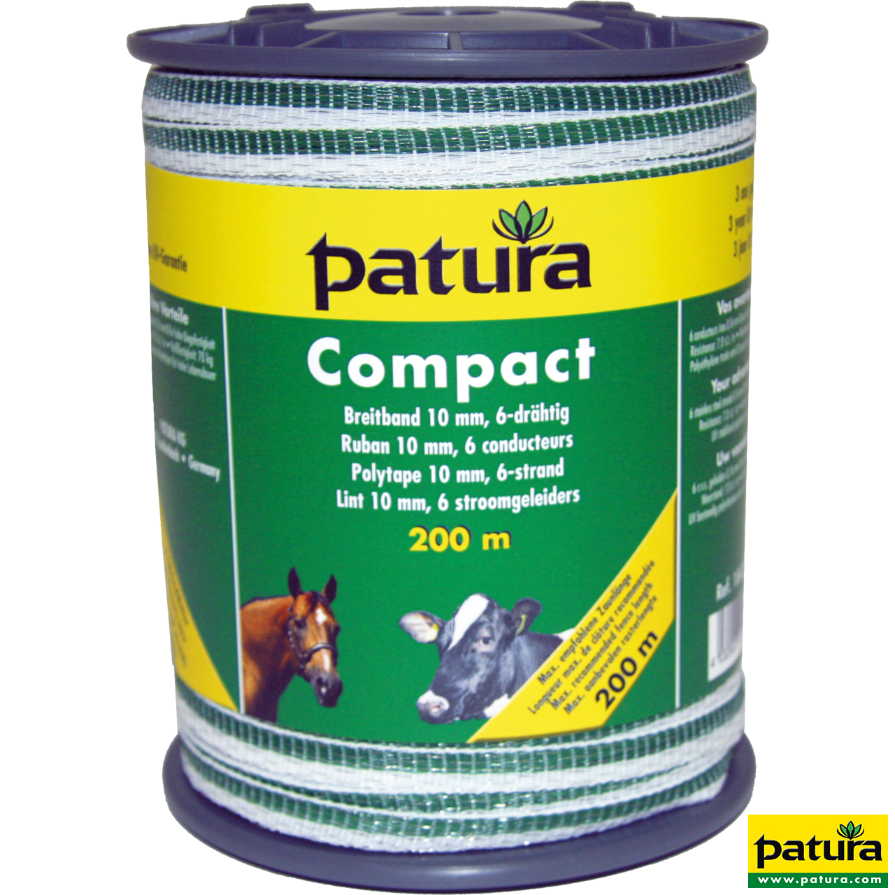 Ruban COMPACT 10 mm, blanc/vert, 6 inox d= 0,16, rlx de 200 m Fils et ...