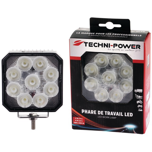 Phare led carre 12/24v 42w 3800 lumens avec protection de surchauffe ...
