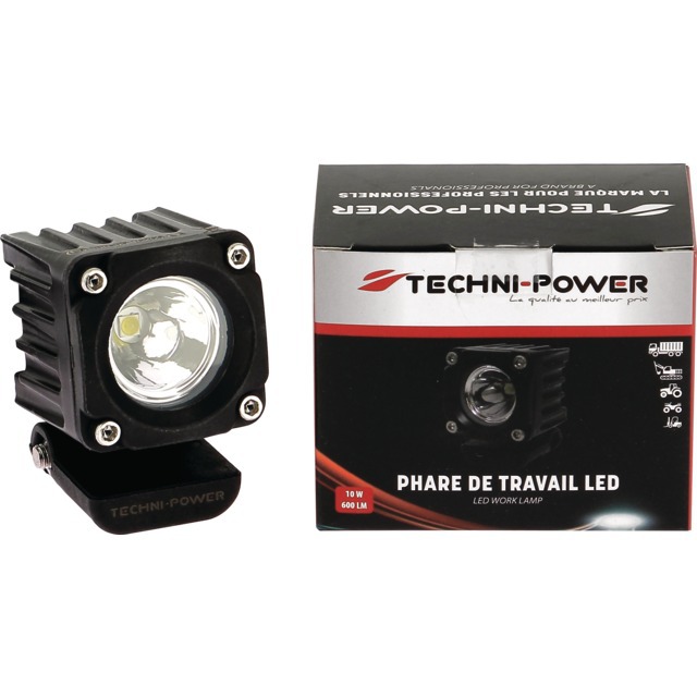 Phare led carre mini 12/24v 10w 600 lumens techni-power Phares de ...