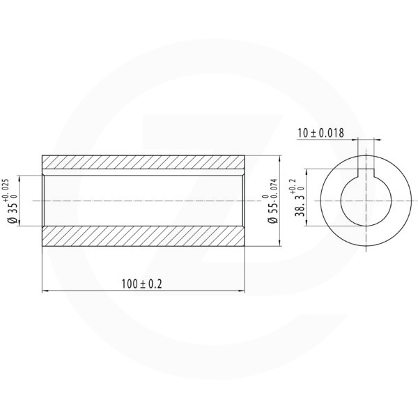 Tube 100L Ø 35+ cale 10 mm Pièces de pompes hydrauliques - AGZ000044090