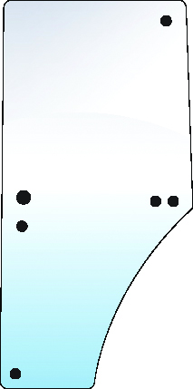 Vitre de porte John Deere gauche 6 trous L169102 Adaptable