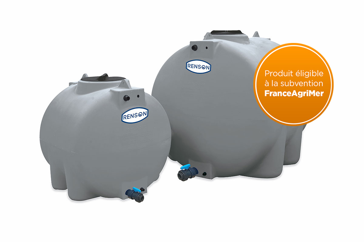 Cuve à eau 1000L horizontale gris espace reduit pré-équipée Cuve de ...