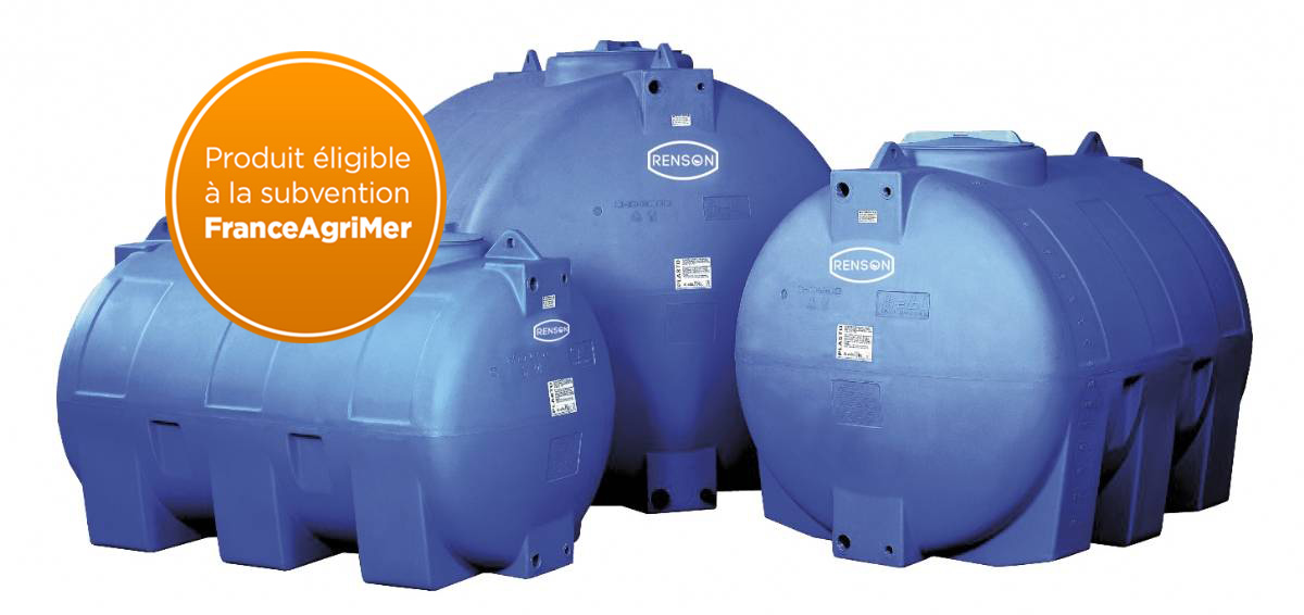 Cuve stockage horizontale bleu en pe 5000l Cuve de stockage eau - AGZ000594735