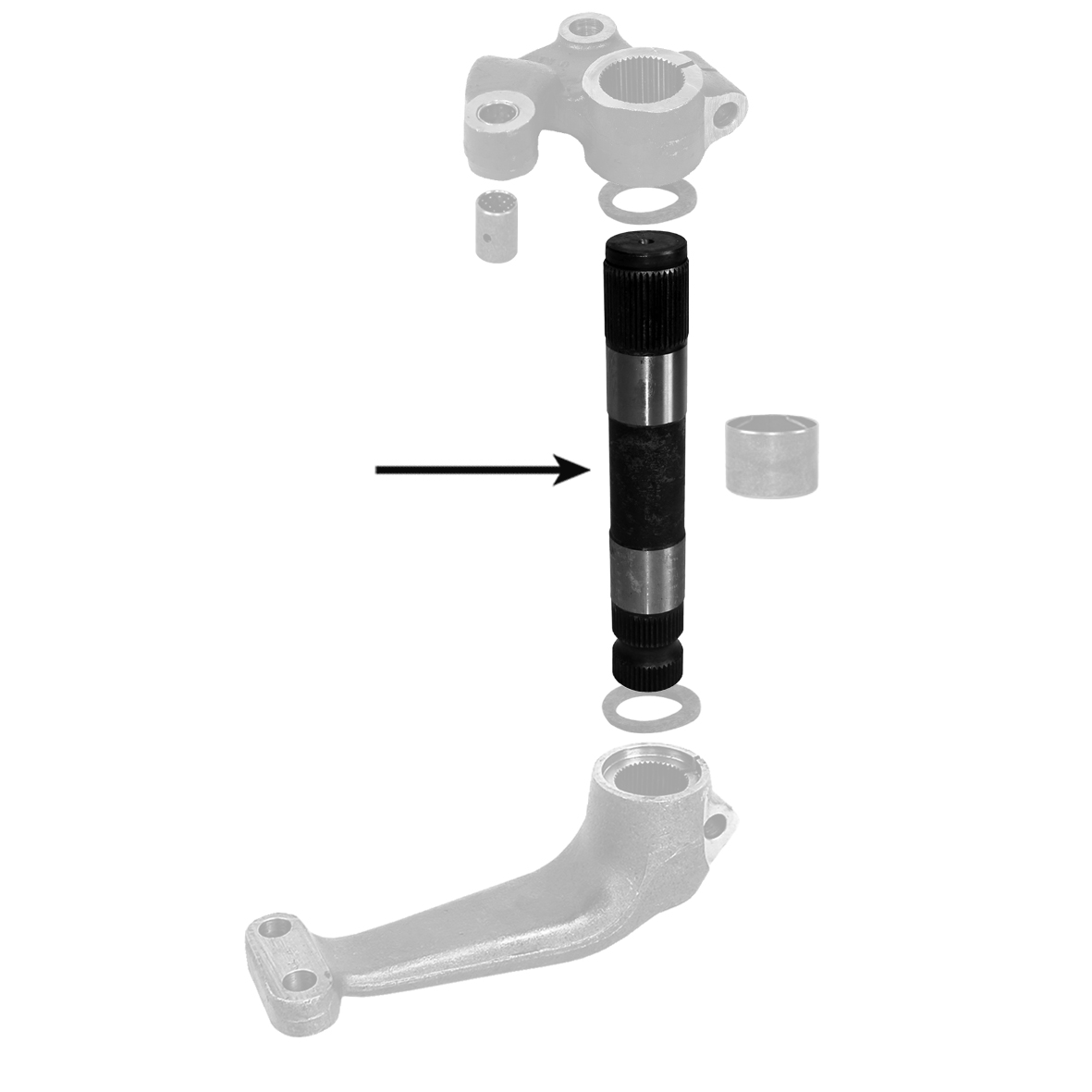 Axe de bras de direction 1676666M1 | Massey-Ferguson Axe de direction ...