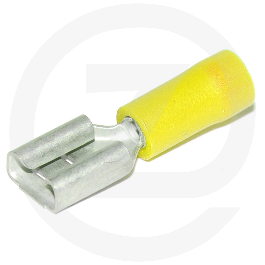 Cosse plate femelle jaune 6.3 x 0.8 mm (bl. 5 pcs) Câbles & cosses ...