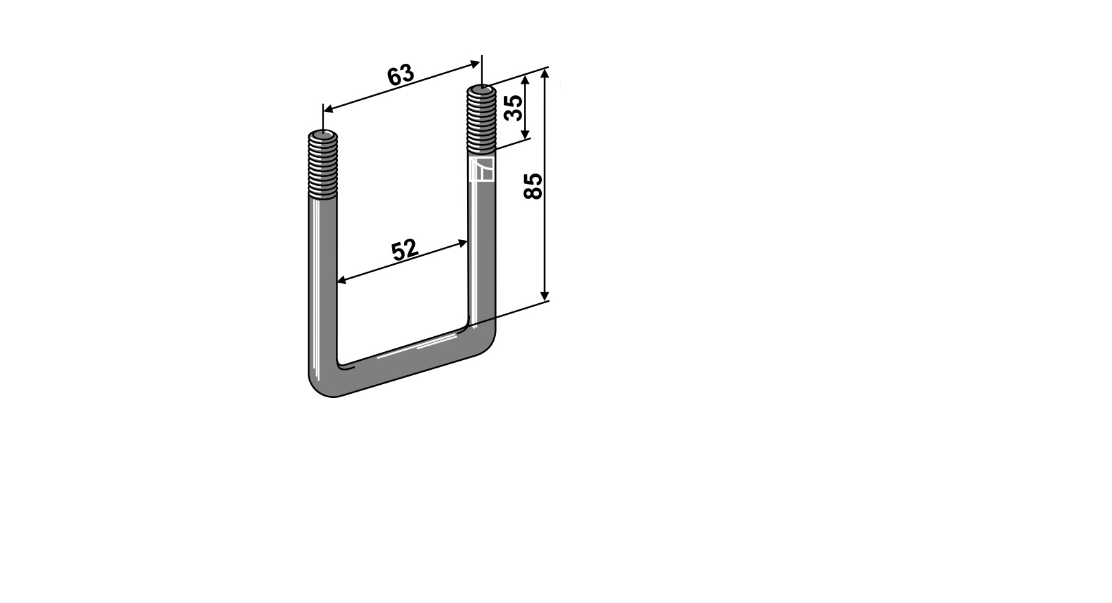 Bride en U de fixation M12X51X85 mm Kockerling 562052