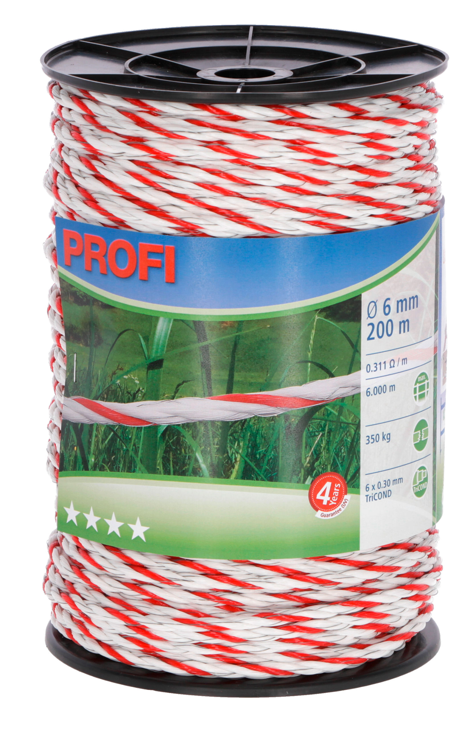 Cordelette Profi 6mm 200m 6x0,30 TriC blanc/rouge Fils et cordelettes ...