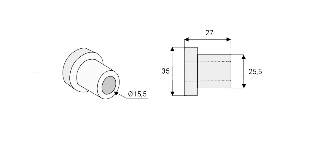 BOMFORD | Bague 15.5x25.5-27 epaulee Entretoise pour broyeur - AGZ000727093