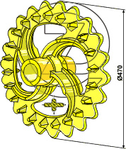 Roue cambridge Crosskill Vaderstad 470mm 101106 Adaptable